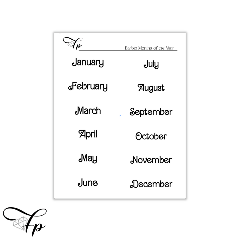 Barbie Months of the Year - Fabulously Planned