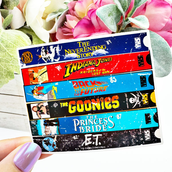 80's Classic Movies VHS Stack Vinyl Decal - Fabulously Planned