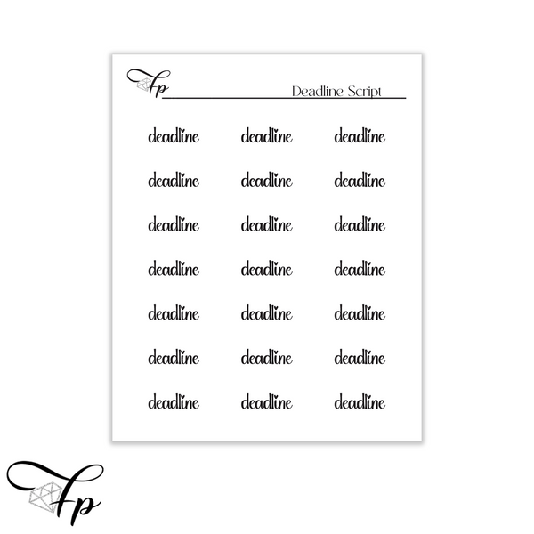 Deadline Script - Fabulously Planned