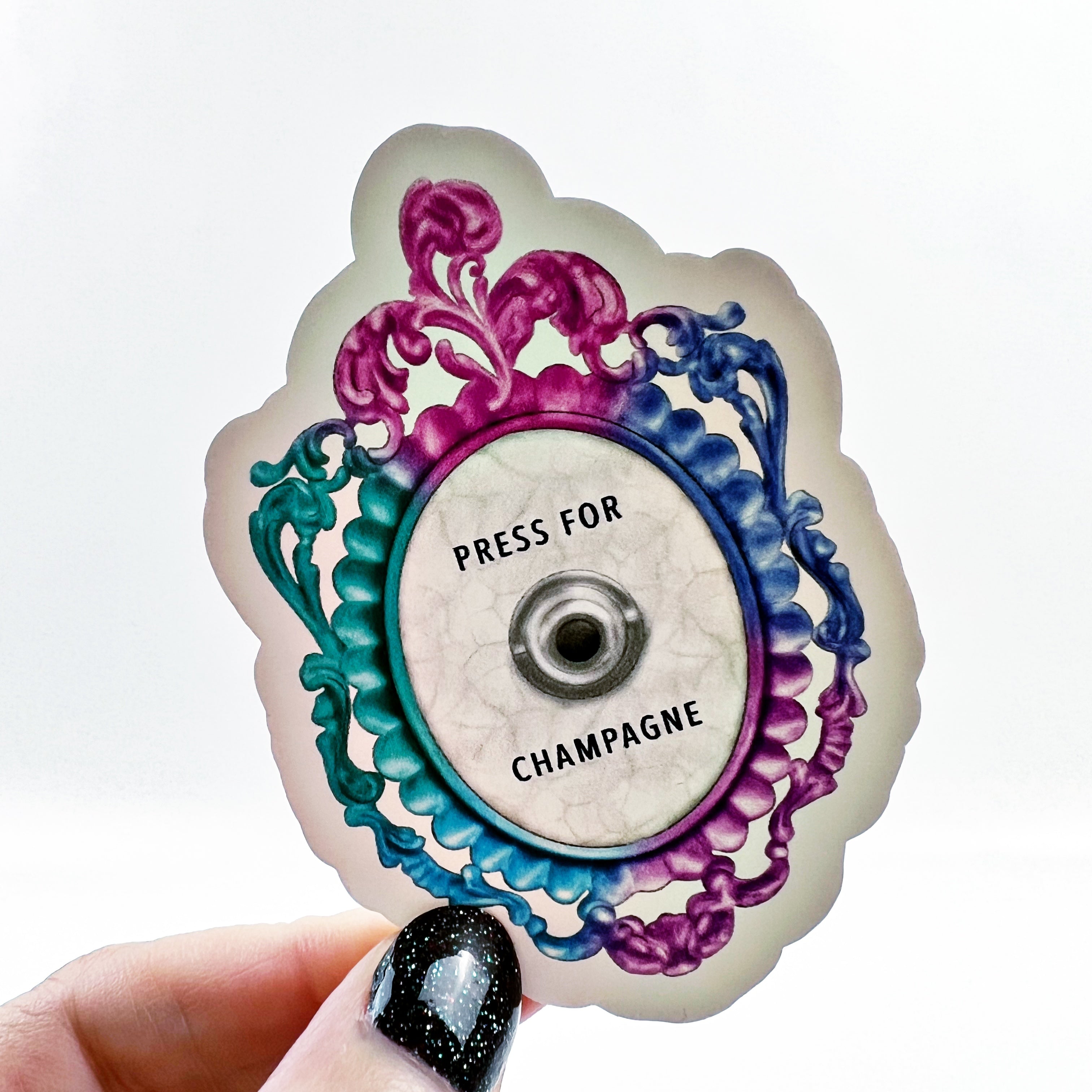 Press for Champagne Vinyl Decal - Fabulously Planned