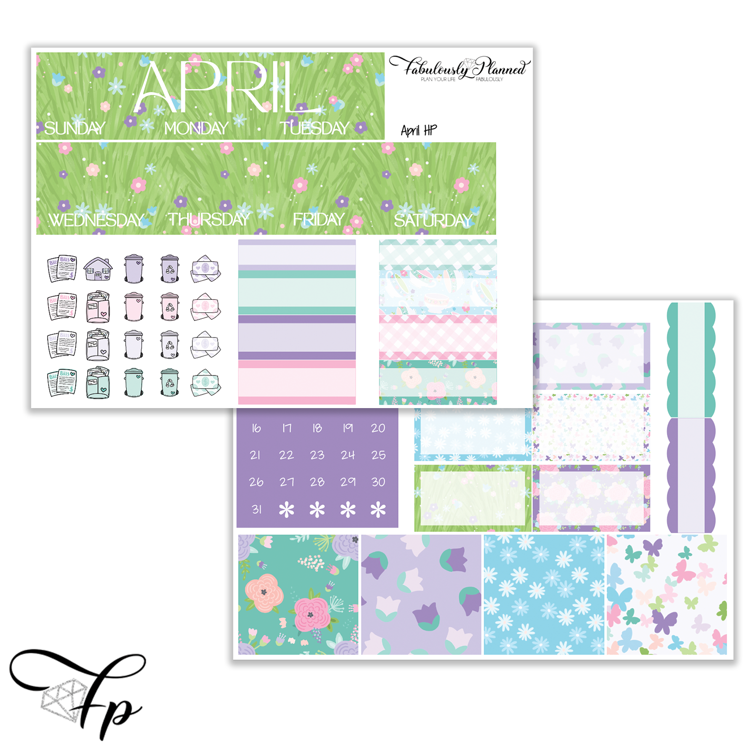 April Monthly Kit Happy Planner - Fabulously Planned