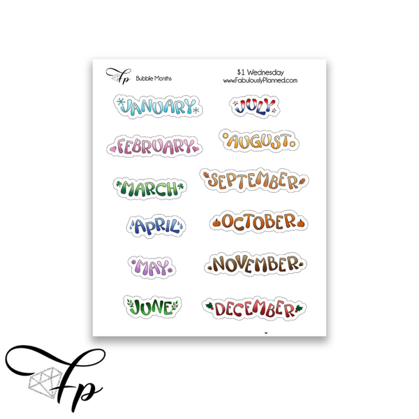 Bubble Months Transparent - Fabulously Planned