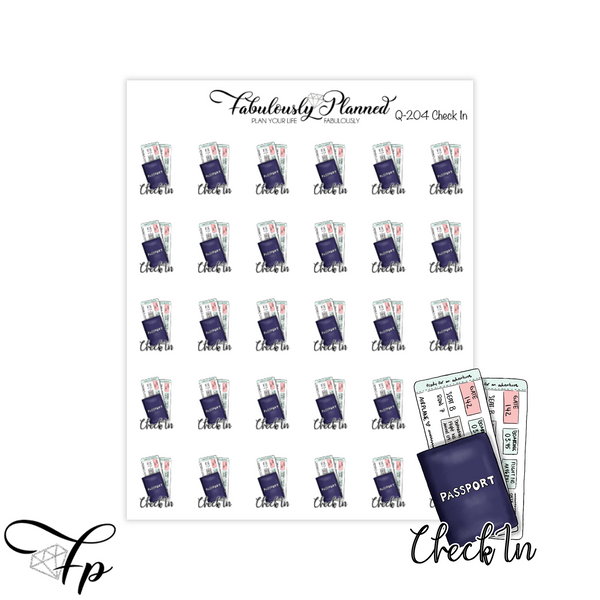 Check In Icons - Travel Series - Fabulously Planned
