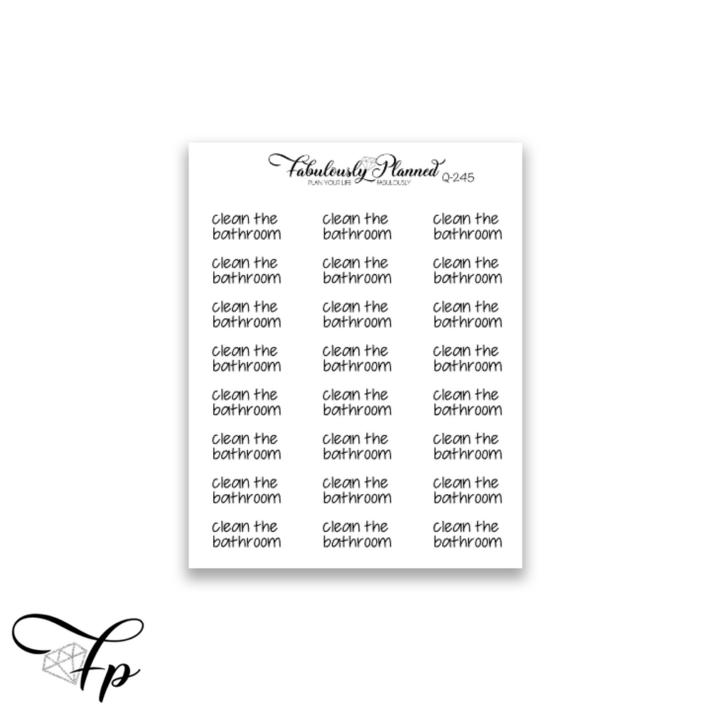 Clean bathroom script - Fabulously Planned