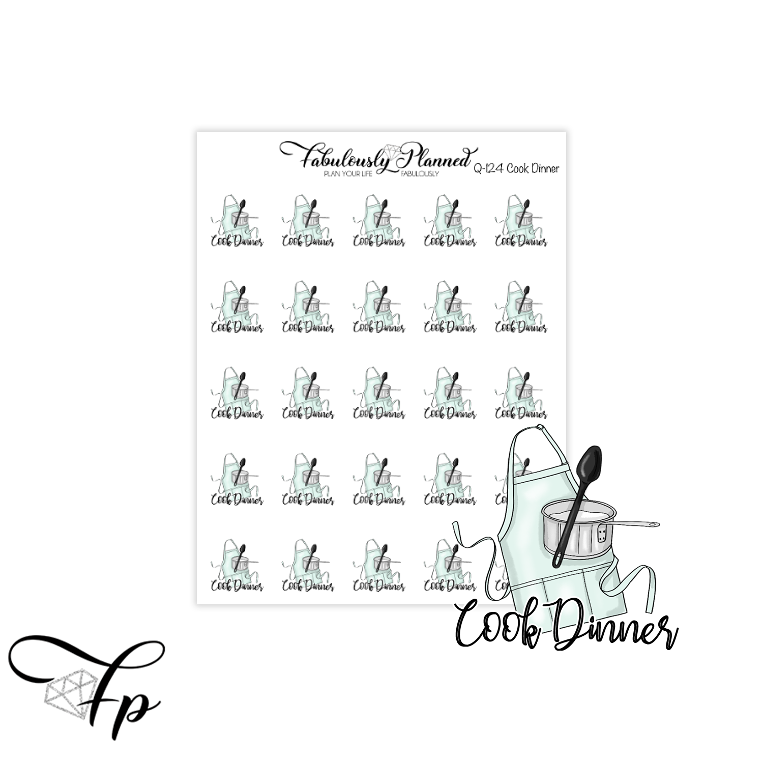 Cook Dinner Stickers - Fabulously Planned
