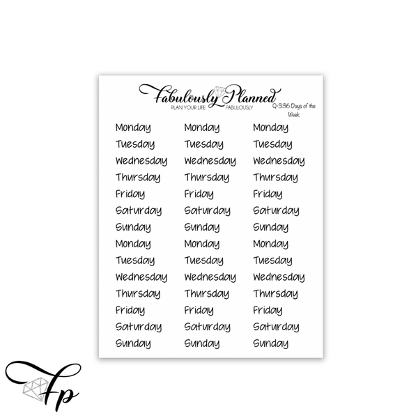 Days of the Week Script - Fabulously Planned