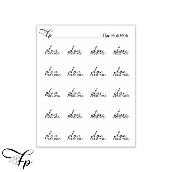Plan next week - Fabulously Planned