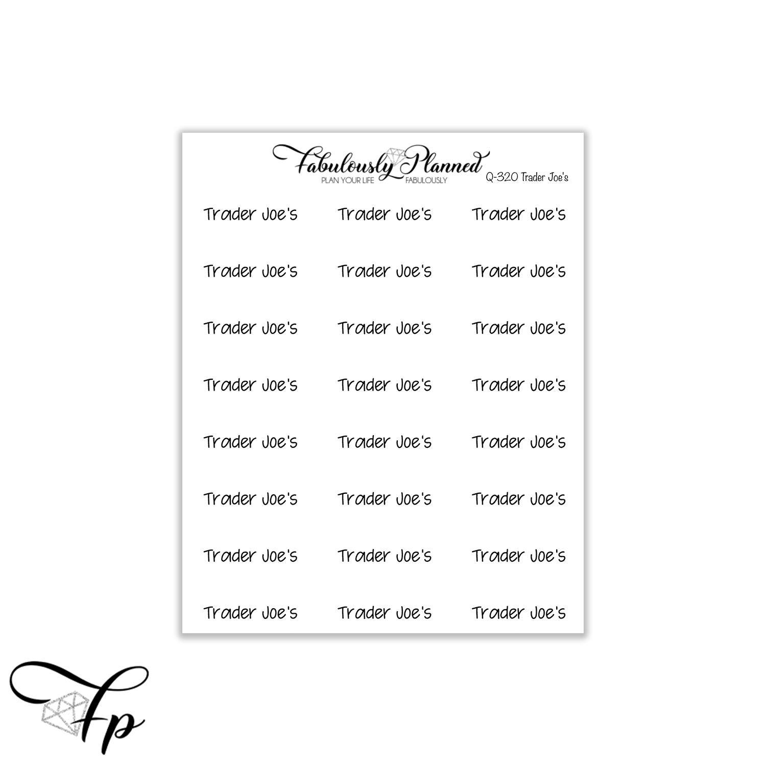 Trader Joe's Script - Fabulously Planned