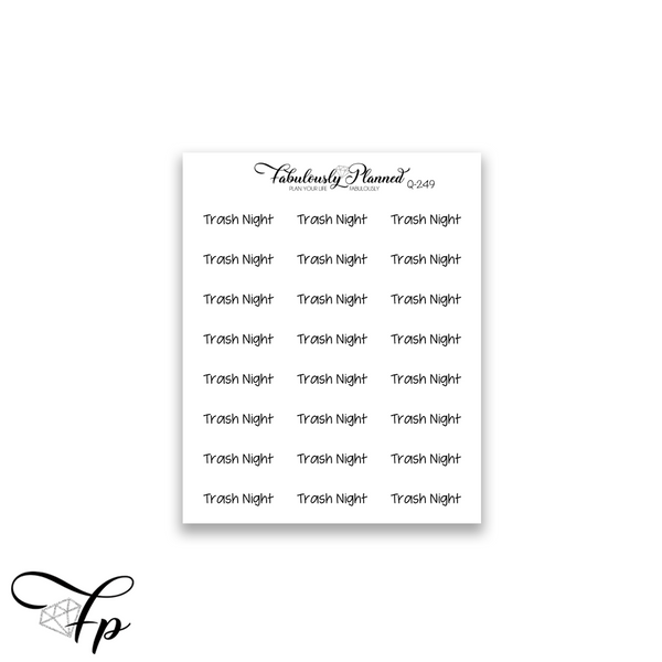 Trash Night Script - Fabulously Planned