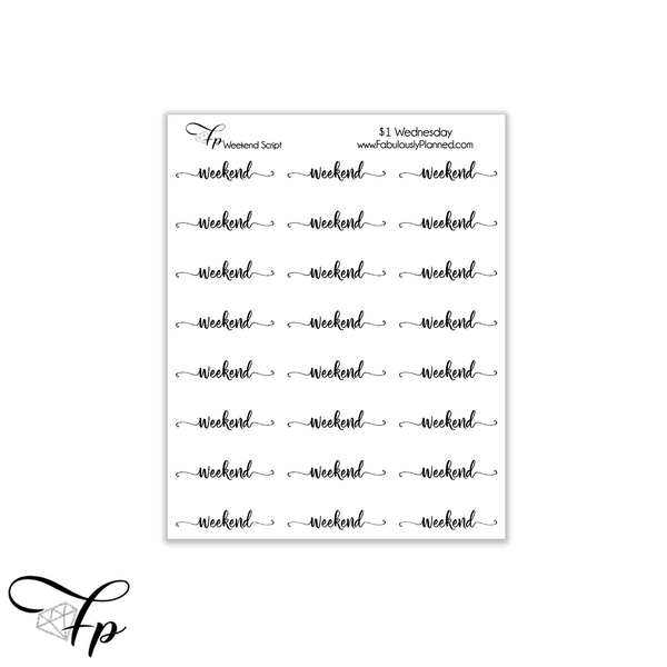 Weekend Script Stickers - Fabulously Planned